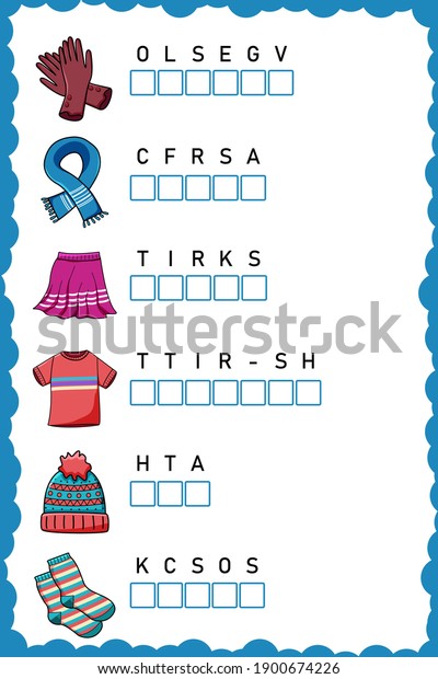 Put Letters Correct Order Worksheet Education Stock Vector (Royalty ...