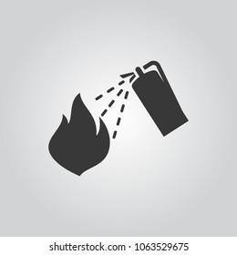 Put Out Fire Fire Extinguisher Icon: vector de stock (libre de regalías ...