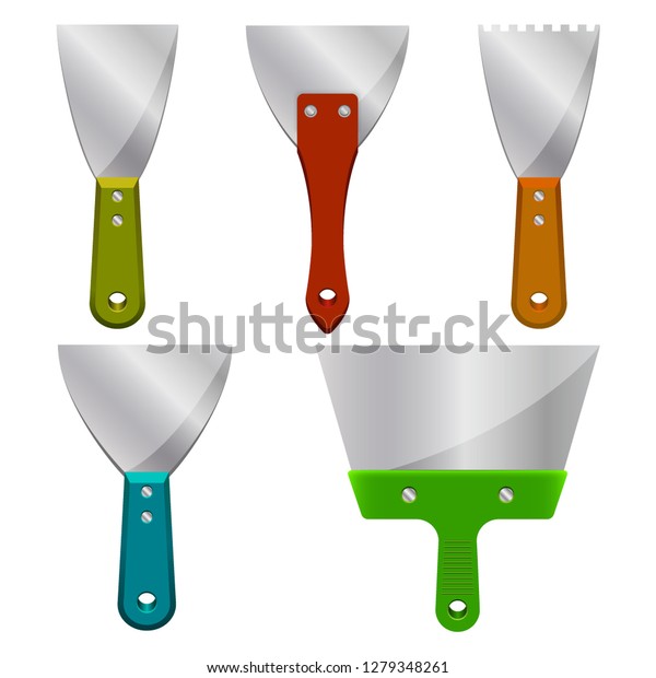 Putty Knife On White Background Building Stock Vector (Royalty Free ...