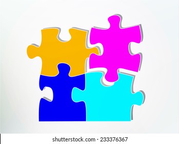 Puzzle Abstract Shapes Stock Vector (Royalty Free) 233376367 | Shutterstock