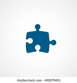 Puzzle Blue Flat Icon On White Stock Vector (Royalty Free) 490079455 ...