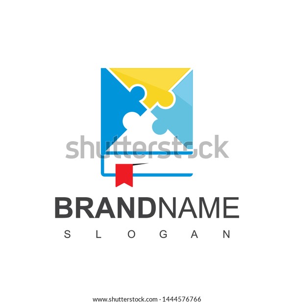 Puzzle Book Logo Design Vector Stock Vector (Royalty Free) 1444576766 ...