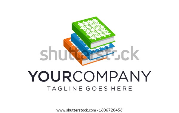 Puzzle Book Logo Design Vector Editable Stock Vector (Royalty Free ...