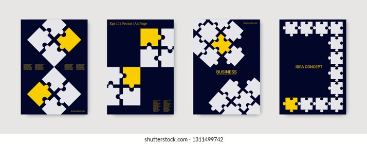 Puzzle Covers Team Connection Idea Office Stock Vector (Royalty Free ...