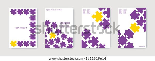 Puzzle Covers Team Connection Idea Office Stock Vector (Royalty Free ...