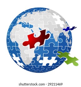 Puzzle Earth Planet Stock Vector (Royalty Free) 27235513