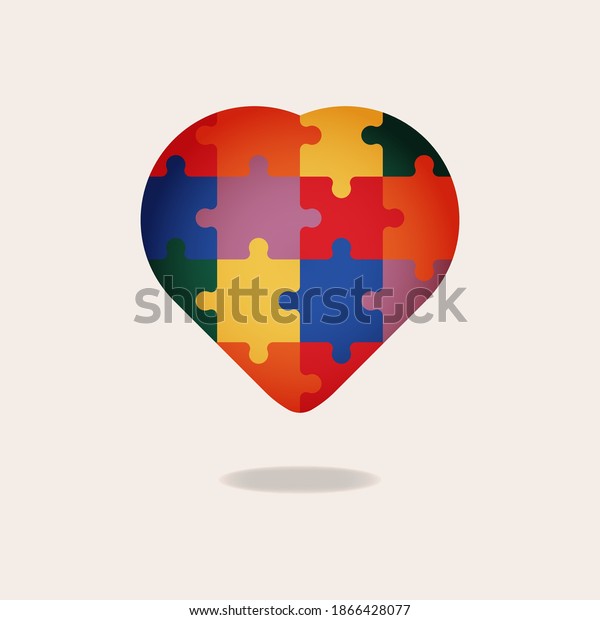 Puzzle Heart Design Vector Illustration Stock Vector (Royalty Free ...