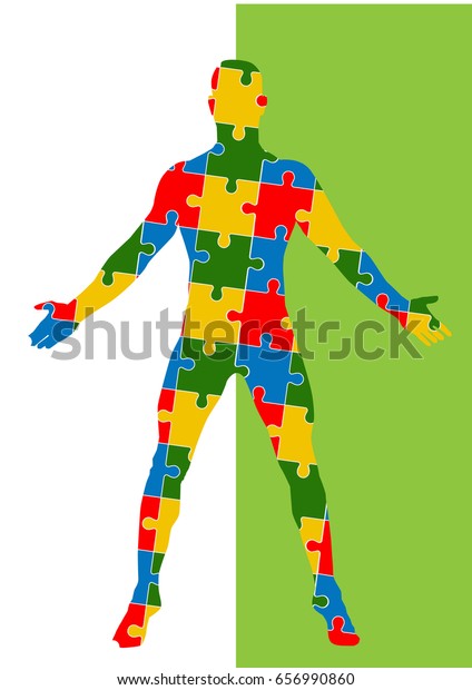 Puzzle Human Body Man Silhouette Stock Vector (Royalty Free) 656990860 ...