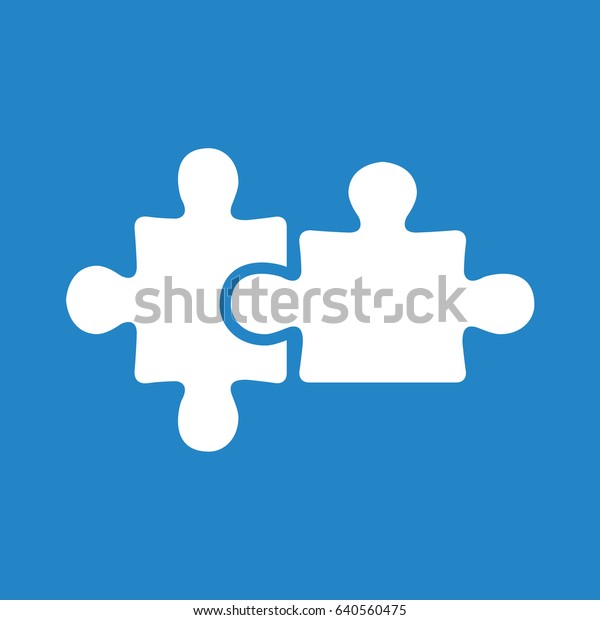 Puzzle Icon On Blue Background Stock Vector (Royalty Free) 640560475 ...