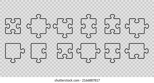 Puzzle Icon Set On Transparent Background Stock Vector (Royalty Free ...