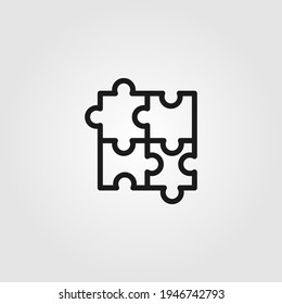 Puzzle Icon Vector Simple Piece Sign Stock Vector (Royalty Free ...