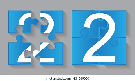 Puzzle Number 2vector Puzzle Icon Stock Vector (Royalty Free) 434569000 ...