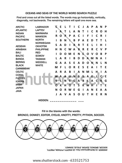 Puzzle Page Two Word Games English: vector de stock (libre de regalías ...