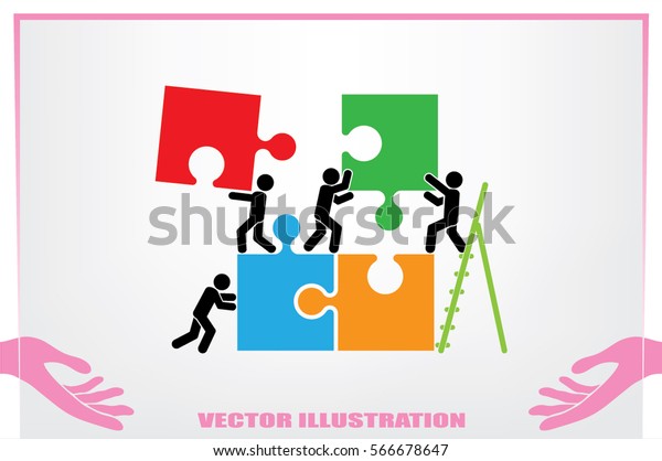 Puzzle People Icon Vector Illustration Stock Vector (Royalty Free ...