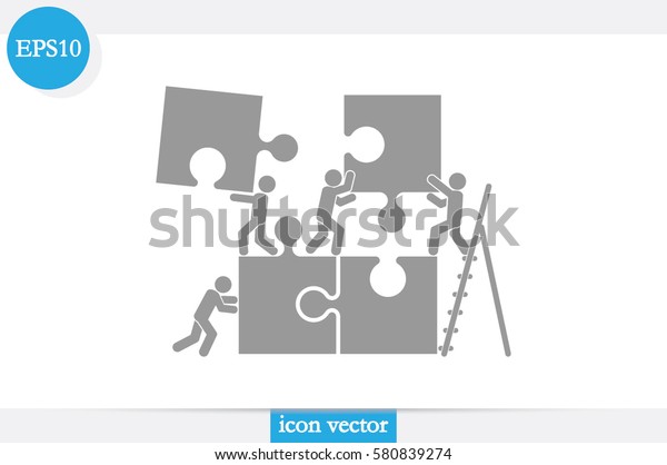 Puzzle People Icon Vector Illustration Stock Vector (Royalty Free ...