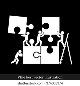 Puzzle People Vector Illustration Stock Vector (Royalty Free) 374303374 ...
