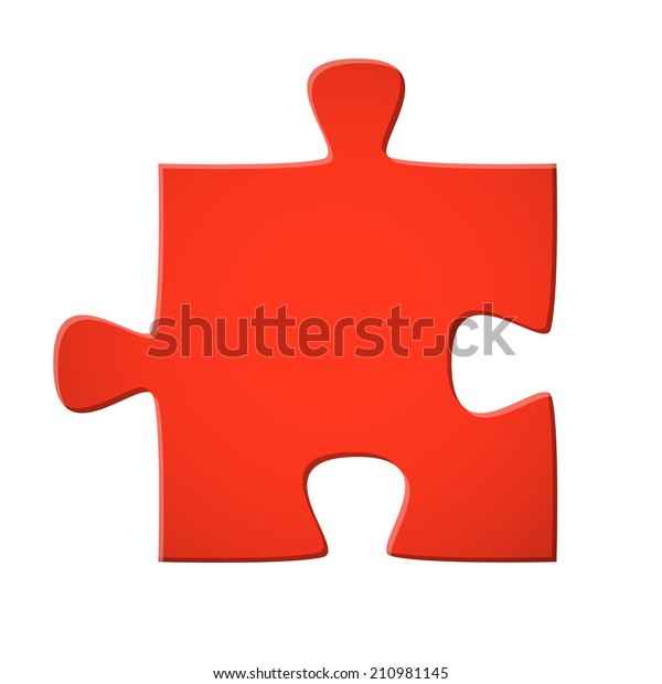 Pièce de puzzle rouge : image vectorielle de stock (libre de droits ...