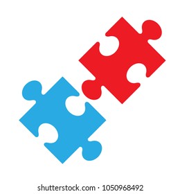 Puzzle Piece Red Blue Stock Vector (Royalty Free) 1050968492 | Shutterstock