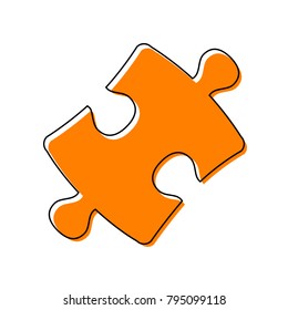 Puzzle Piece Sign Vector Black Line: vector de stock (libre de regalías ...