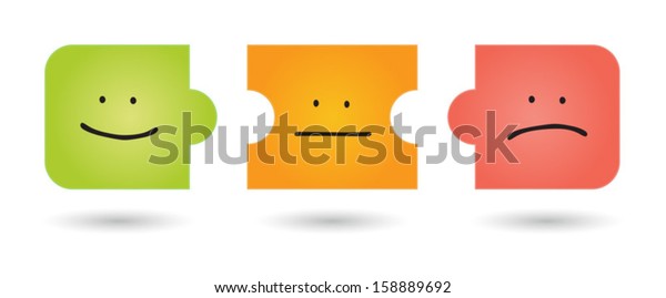 Puzzle Pieces Emoticons Stock Vector (Royalty Free) 158889692 ...