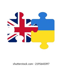 Puzzle Pieces Flags Great Britain Ukraine Stock Vector (Royalty Free ...