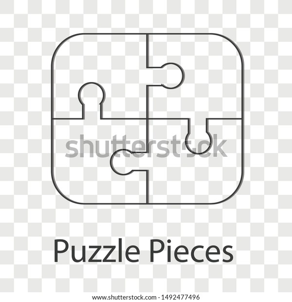 Puzzle Pieces Icon On Transparency Background Stock Vector (Royalty ...