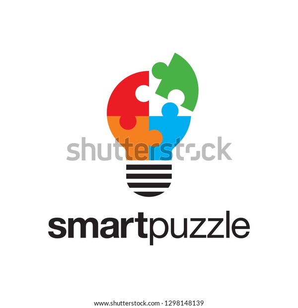 Puzzle Pieces Lightbulb Smart Think Mind Stock Vector (Royalty Free ...