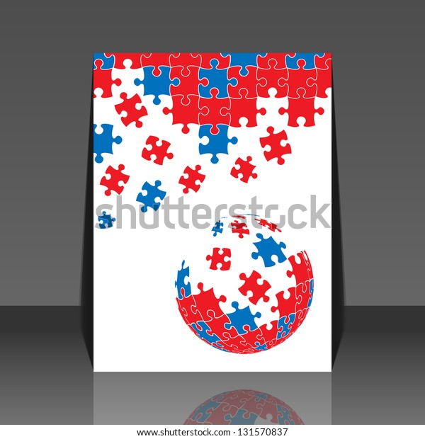 Puzzle Pieces Vector Design Flyer Stock Vector (Royalty Free) 131570837 ...