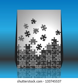 Puzzle Pieces Vector Flyer Design Stock Vector (Royalty Free) 133745537 ...