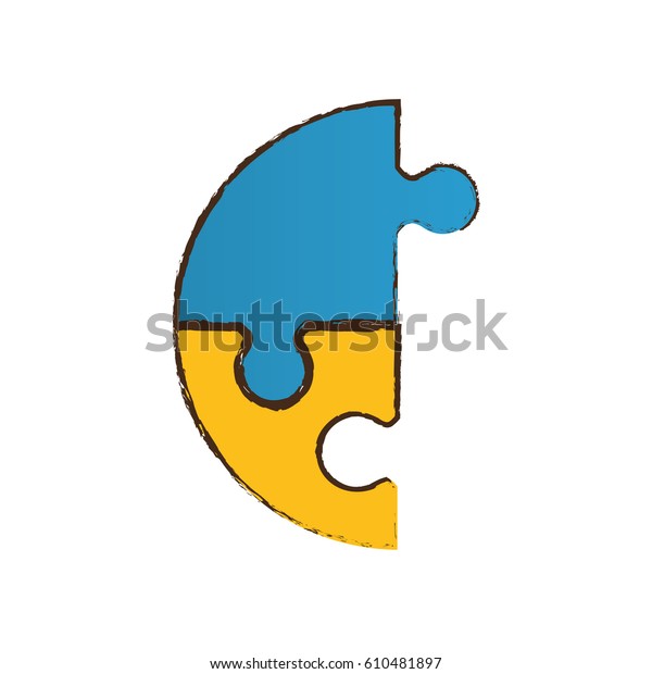 Puzzle Pieces Work Image Vector Illustration Stock Vector (Royalty Free ...