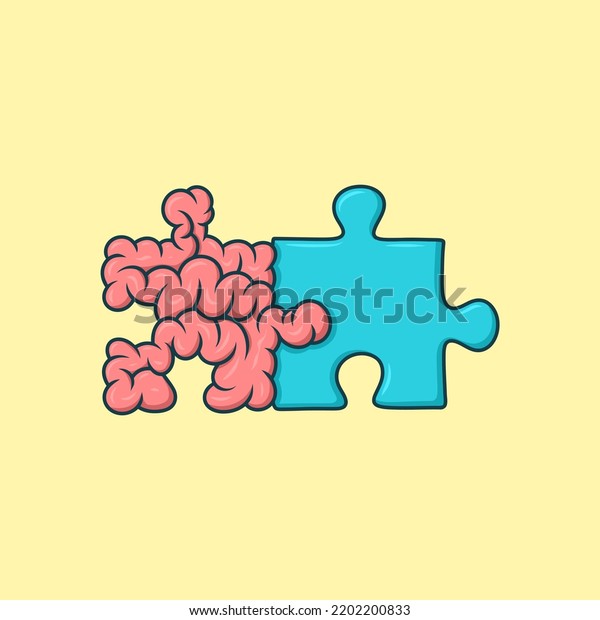 Puzzle Shaped Brain Vector Cartoon Illustration Stock Vector (Royalty ...