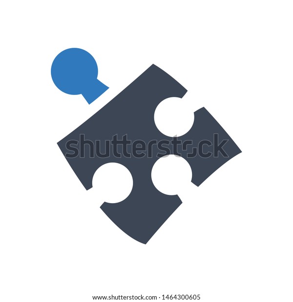 Puzzle Solid Icon Blue Gray Color Stock Vector (Royalty Free ...
