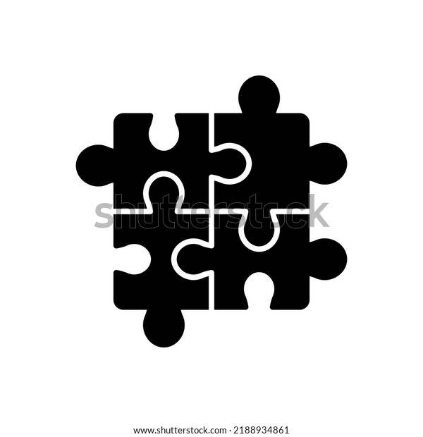 Puzzle Solve Problem Black Silhouette Icon Stock Vector (Royalty Free ...