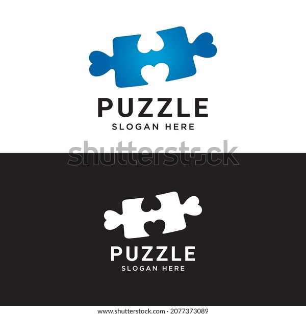 Puzzle Stylized Design Logo Template Stock Vector (Royalty Free ...