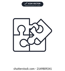 Puzzle Teamwork Icon Symbol Template Graphic Stock Vector (Royalty Free ...