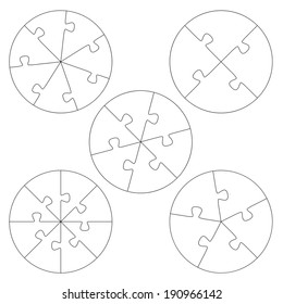 Puzzle Templates Round Stock Vector (Royalty Free) 190966142 | Shutterstock