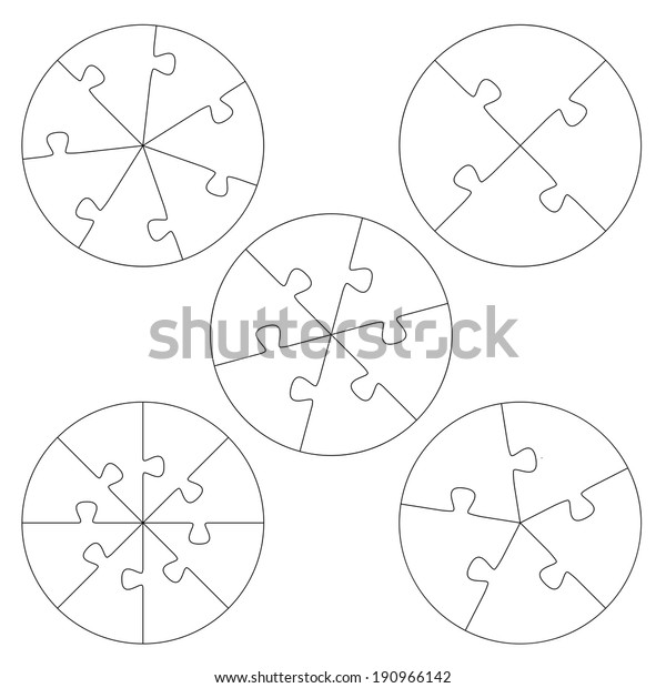 Puzzle Templates Round Stock Vector (Royalty Free) 190966142 | Shutterstock
