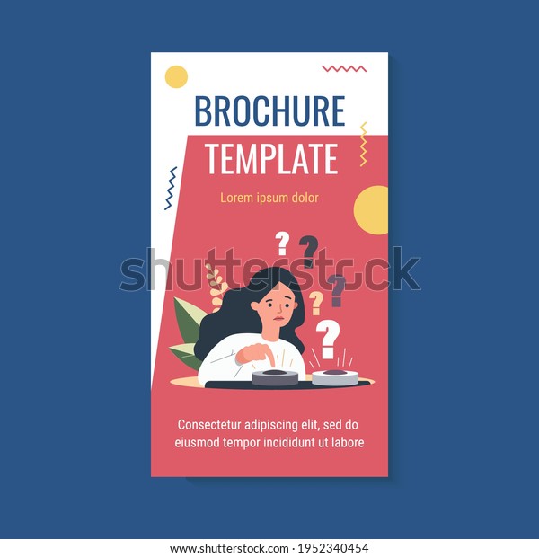 Puzzled Woman Choosing Between Two Buttons Stock Vector (Royalty Free ...