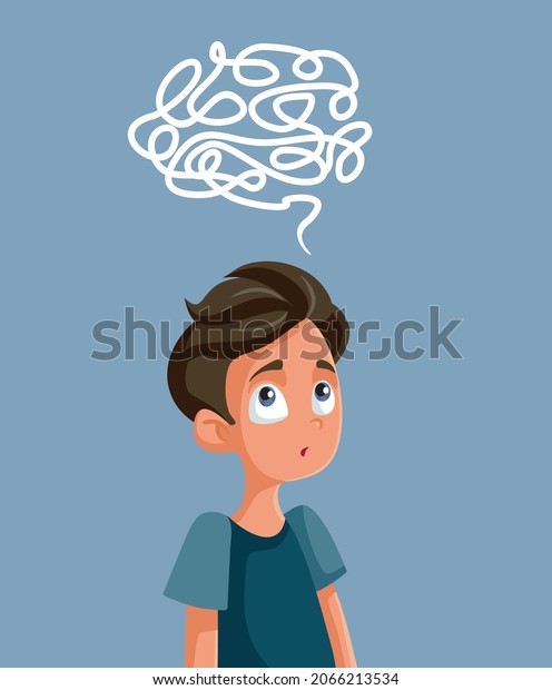 Puzzled Young Teen Boy Solving Logical Stock Vector (Royalty Free ...