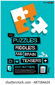 Puzzles Riddles Brain Teasers Retro Style Stock Vector (Royalty Free ...