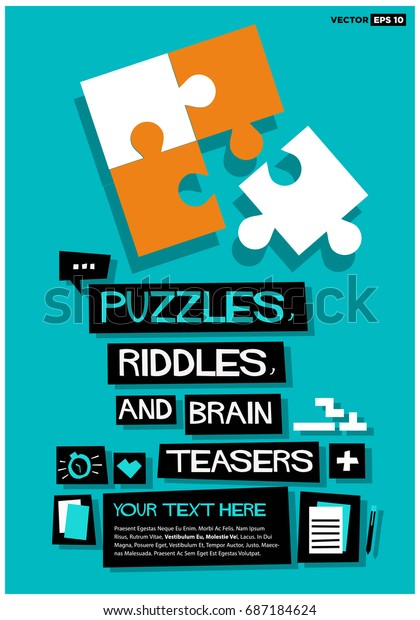 Puzzles Riddles Brain Teasers Retro Style Stock Vector (Royalty Free ...