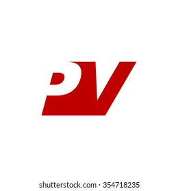 Pv Negative Space Letter Logo Red Stock Vector (Royalty Free) 354718235 ...