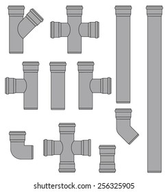 Tuyaux d'égout en PVC gris - : image vectorielle de stock (libre de ...