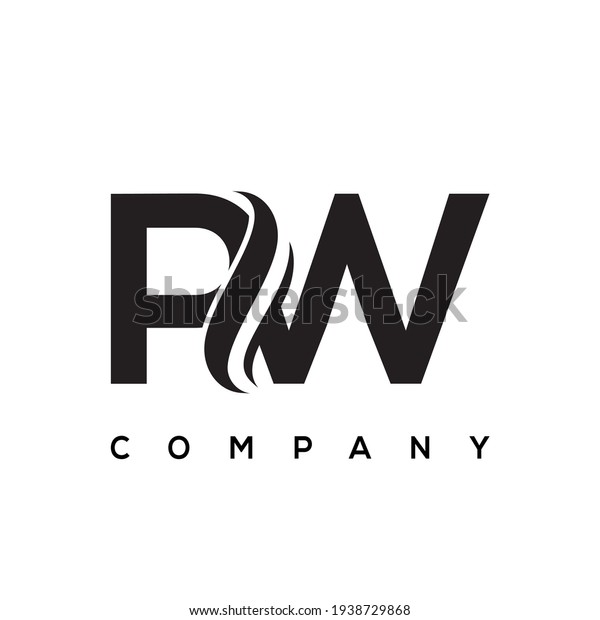 Pw Creative Letter Logo Design Stock Vector (Royalty Free) 1938729868