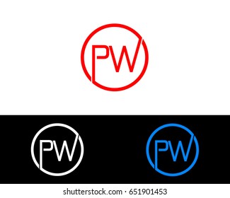 Pw Logo Letter Design Vector Red Stock Vector (Royalty Free) 651901453 ...