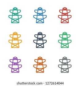 Pylon Icon White Background Editable Outline Stock Vector (Royalty Free ...