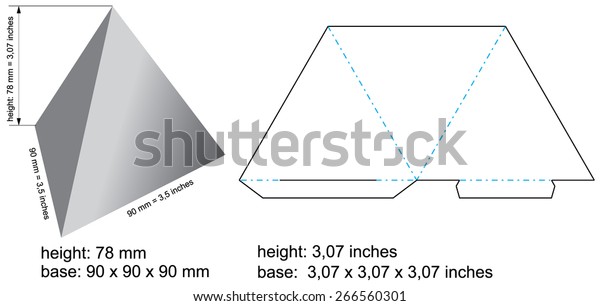 Pyramid Box Die Cut Pattern Vector: เวกเตอร์สต็อก (ปลอดค่าลิขสิทธิ์ ...