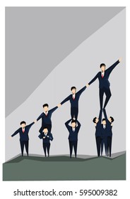 Pyramid Businessman Teamwork Vector Illustration Stock Vector (Royalty ...