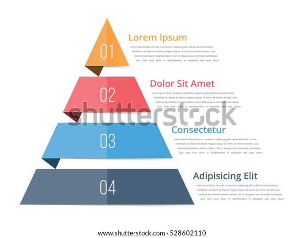 Modèle de carte pyramidale, infographie pyramidale, : image vectorielle ...