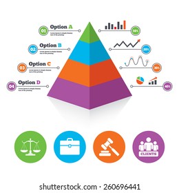 Pyramid Chart Template Scales Justice Icon: vector de stock (libre de ...